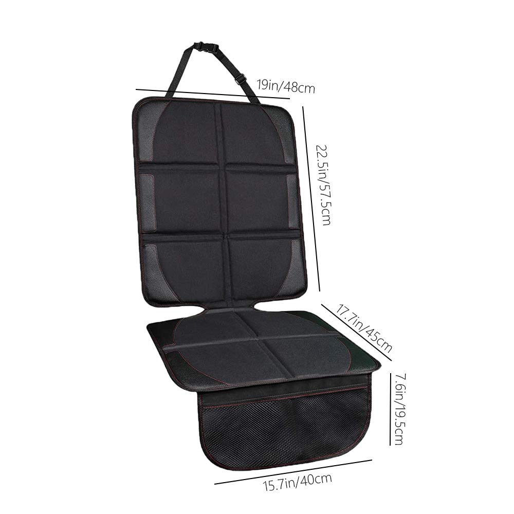 Tnarru Car Seat Protector Black Mayhour 2 Packs Waterproof Dust Resistant Child Baby Pet Leather Seats Cover with Thickest Padding and Non-Slip Backing Mesh Storage Pockets for SUV Sedan Truck (2pcs)