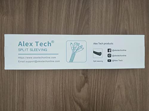 Alex Tech 25ft - 1/2 inch Cord Protector Wire Loom Tubing Cable Sleeve Split Sleeving for USB Audio Video Power Cord β Protect Cat from Chewing - Black