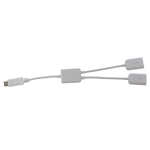 Leya-US Spare Part 21cm 2 in 1 USB-C/Type-C 3.1 to USB 2.0 Data Cable, Compatible for Galaxy S8 & S8 + / LG G6 / Huawei P10 & P10 Plus/Xiaomi Mi 6 & Max 2 and Other Smartphones(White)