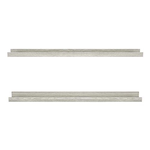 MCS Picture Ledge Shelf, Room Decor Floating Shelf, Gray Woodgrain, 35 Inch, Set of 2