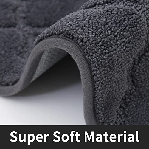 COSY HOMEER Soft Kitchen Floor Mats for in Front of Sink Super Absorbent Kitchen Rugs 20"x59" Non-Skid Standing Mat Washable,Polyester,Dark Grey