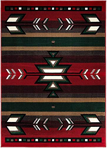 Southwest Southwestern Native American Navajo Indian Red Carpet Area Rug (2’ X 3’)