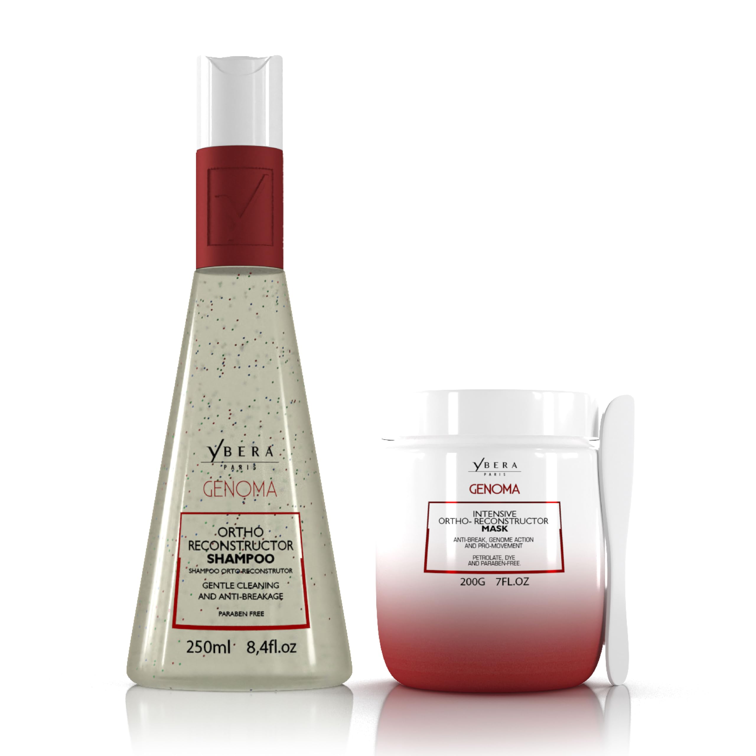 Ybera Paris Genoma Home Care Kit | Restores the DNA of the Capillary Fiber | Renews the Cortex of the Strand to its Original State | Softness, Shine and Restructure Roots to Ends | Set of 2