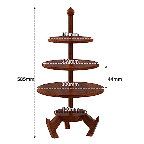 Chemailon 3 Tier Wooden Cupcake Stand, Elegant Round Dessert Tower Holder Decorative Tiered Tray for Birthday Cady Bar Weddings and Parties Events
