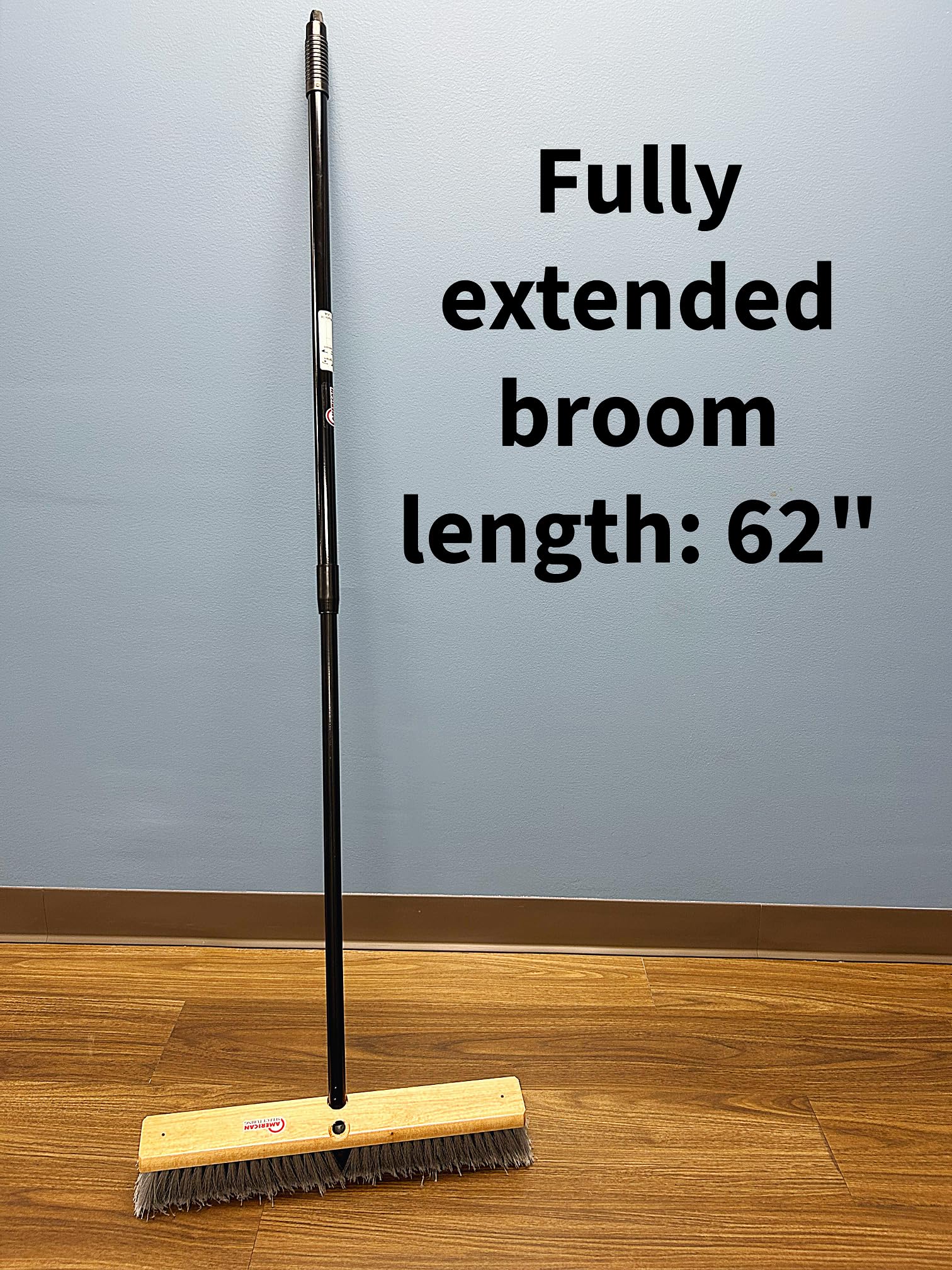 American Select Tubing PBME18001-2 18" Multi-Surface Push Broom with Sturdy Extendable Handle (2 Pack)
