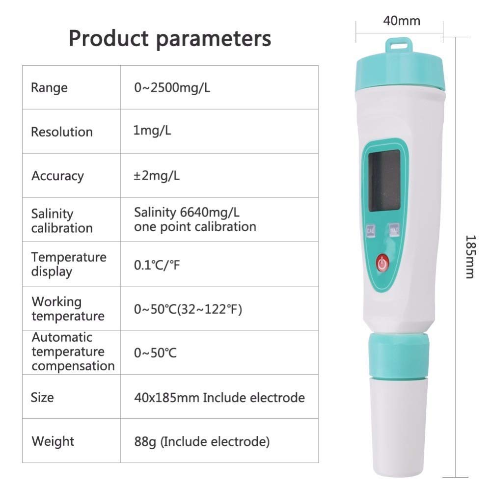 Y-LKUN Water Quality Meter Digital Salinity PPM Meter for Salt Water Pool Food Salt Salty Brine Meter Hydrometer Aquarium Tester Measuring Tool Moisture Meter