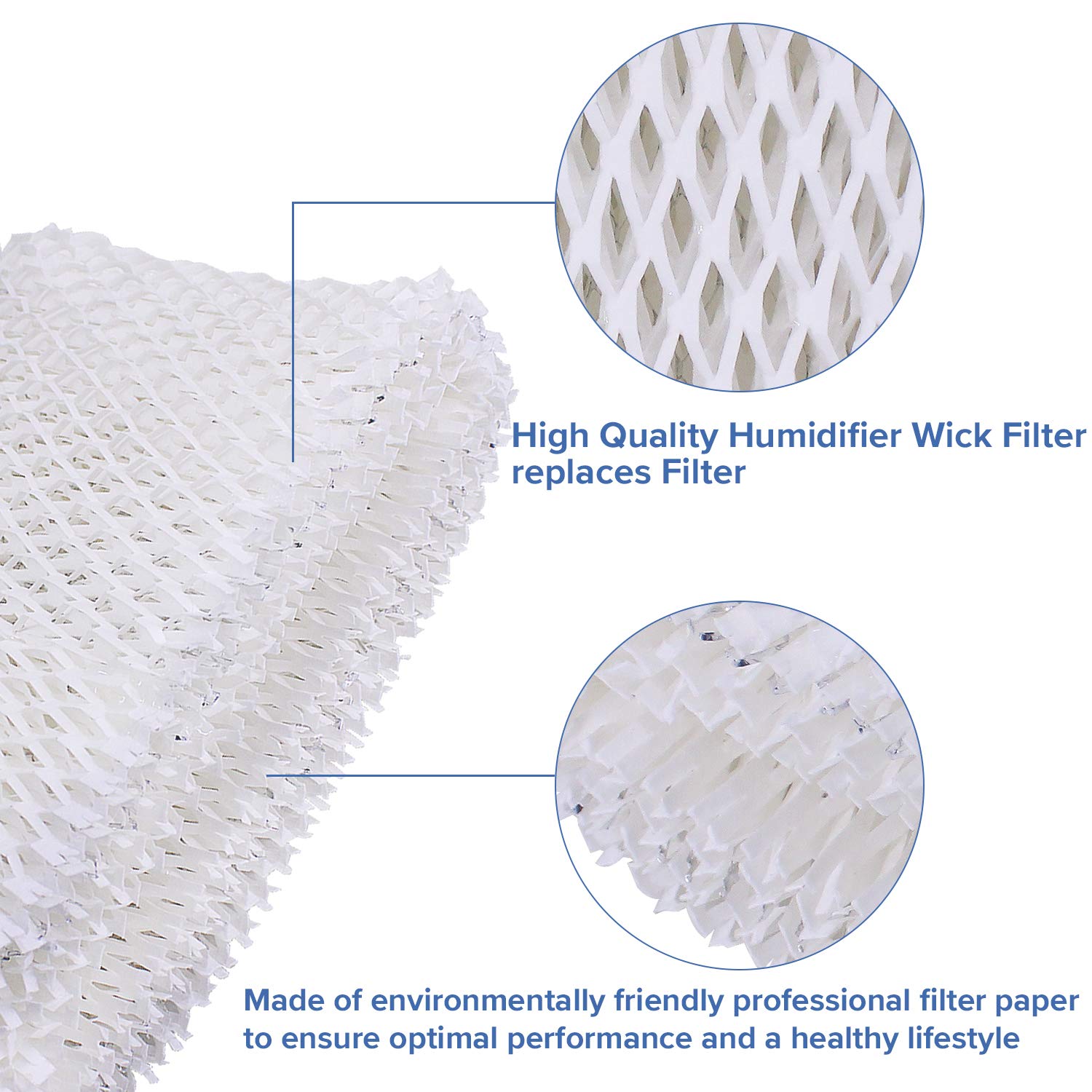 cherliyy 4 Pack WF2 Humidifier Replacement Filters Compatible with/Replacement for Filters Vicks & Kaz 3020, V3100, V3500, V3500N, V3600, V3800, V3850, V3900, ECM-250i, ECM-500, WA-8D