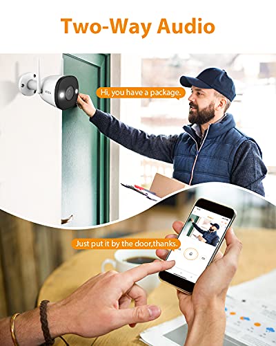 Imou Security Camera Outdoor Color Night Vision with Spotlight & Siren, 2.4G WiFi Camera IP67 for Home Security, 1080P with Human Detection, 2-Way Audio, Ethernet Port and SD Card Slot, Bullet 2
