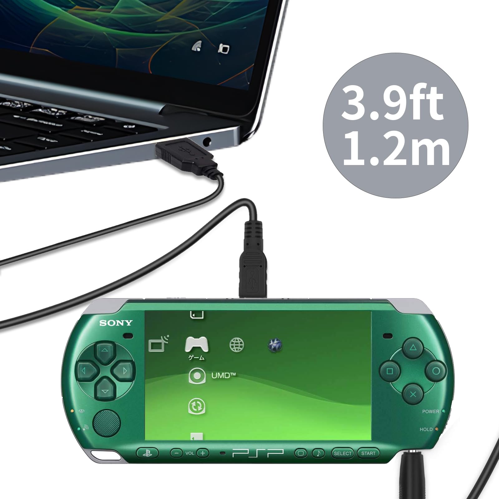 ANYQOO Genuine Data & Power USB Cable for Sony PSP 1000, 2000, 3000