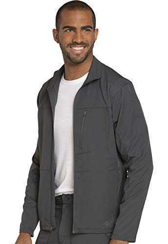 Dickies Dynamix Men Warm Up Scrubs Jacket Zip Front DK310, M, Pewter