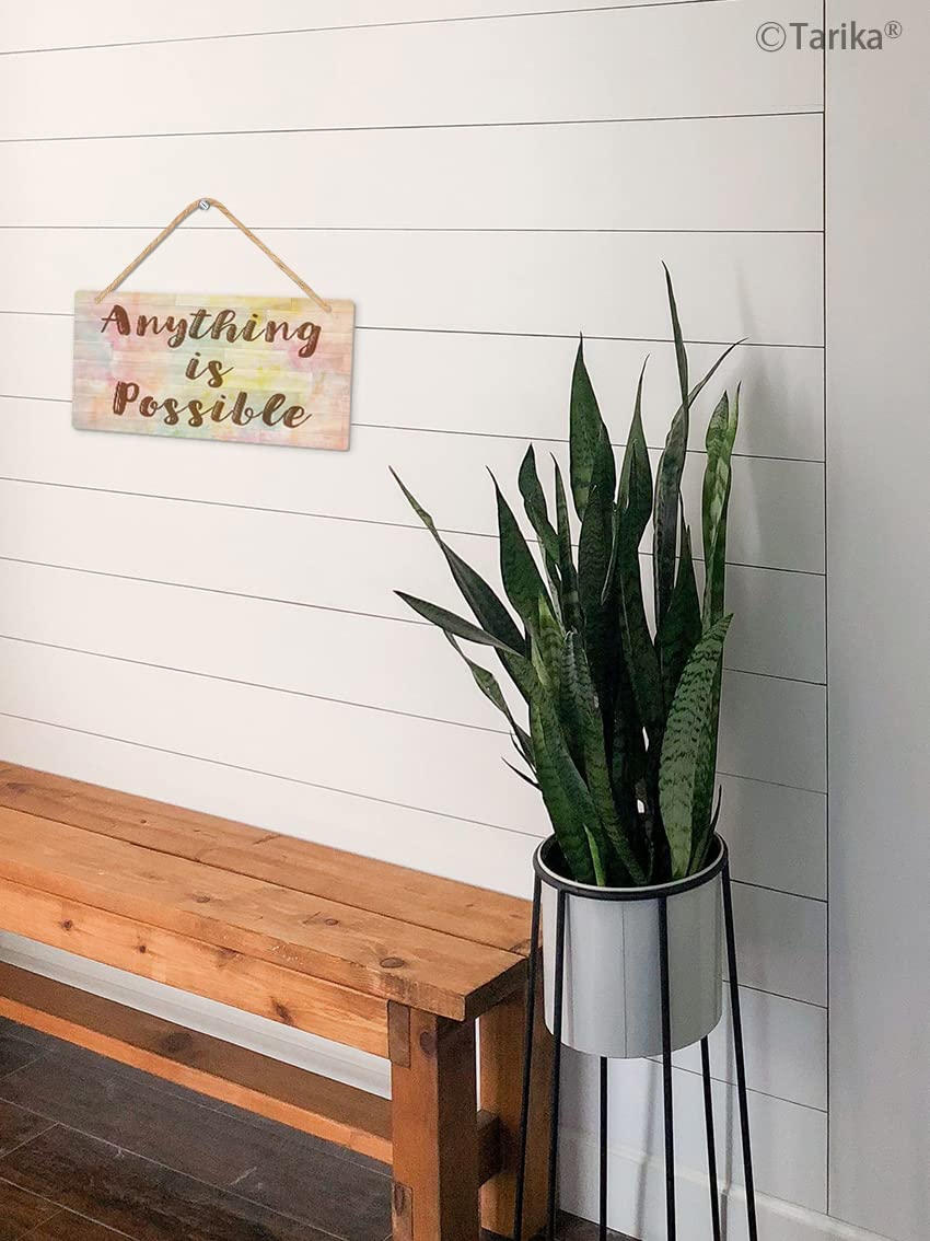 Anything is Possible 20X30 cm Metal Retro Look Decoration Plaque Sign for Home Kitchen Bathroom Farm Garden Garage Inspirational Quotes Wall Decor