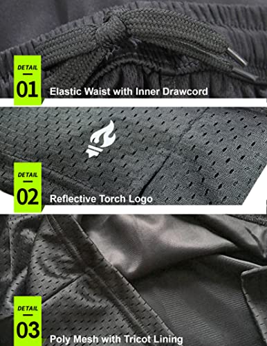 5 Pack: Mens Athletic Shorts, 9" Mesh Basketball Shorts Men Active Gym Shorts with Pockets (Set 1, Large)