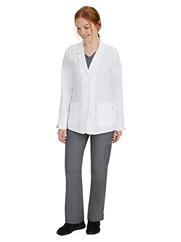 Healing Hands Womens Lab Coat 4 Pocket Full Sleeve Mid length 5064 Felicity The White Coat Minimalist Collection White L