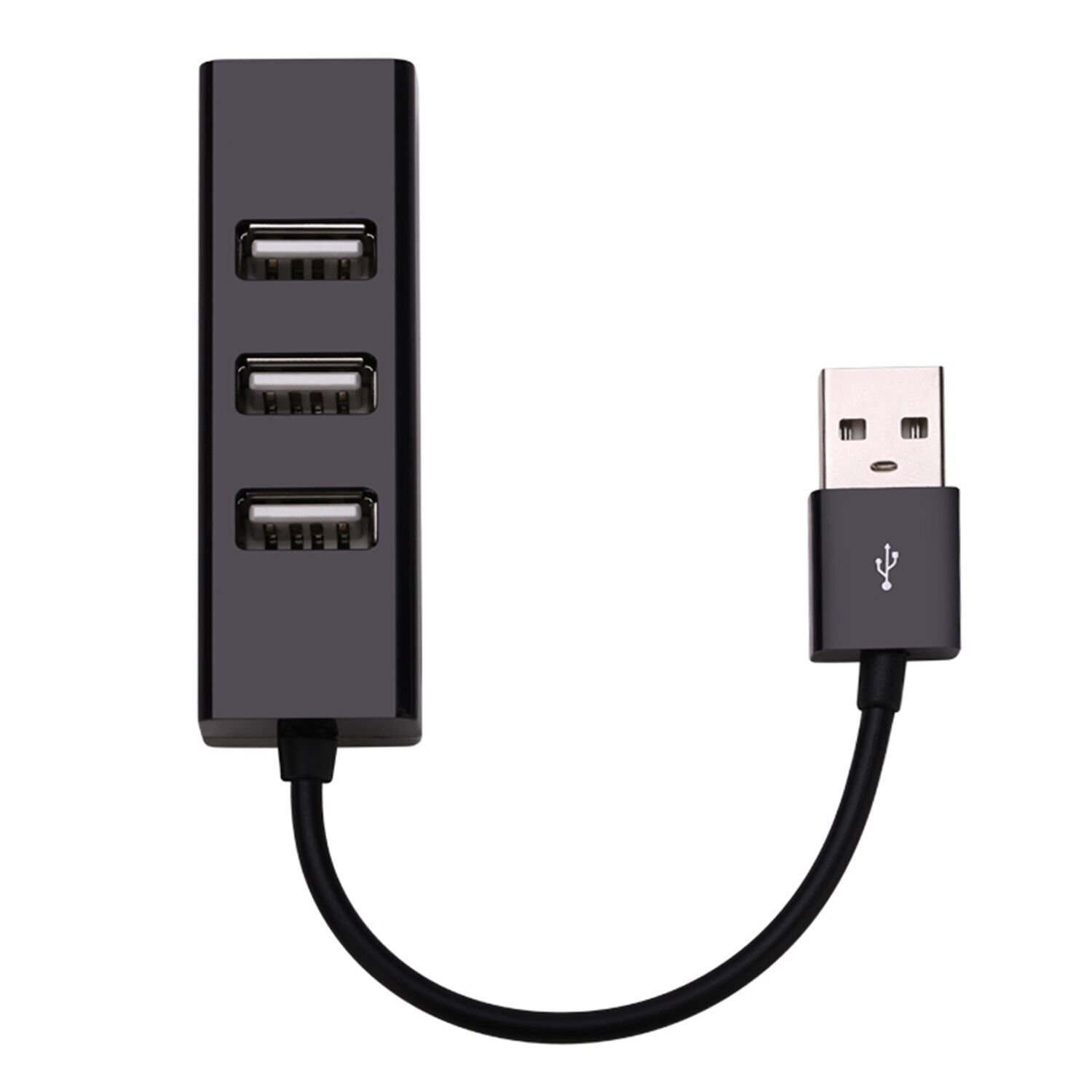 LIYU USB Port Splitter 4 Port Compact Portable High Speed USB 2.0 Data Hub for Windows MacBook Mac Pro Mac Notebook PC and More (Black)