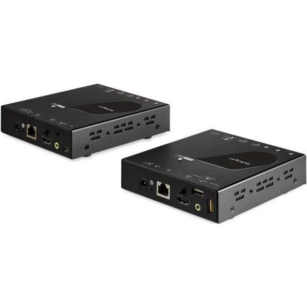 StarTech.com HDMI KVM Extender Over IP - 4K 30Hz HDMI 2.0 & USB Over IP LAN or CAT5e/CAT6 Ethernet (100m/330ft) - Remote KVM Switch/Console Transmitter/Receiver Extender Kit, TAA (SV565HDIP)