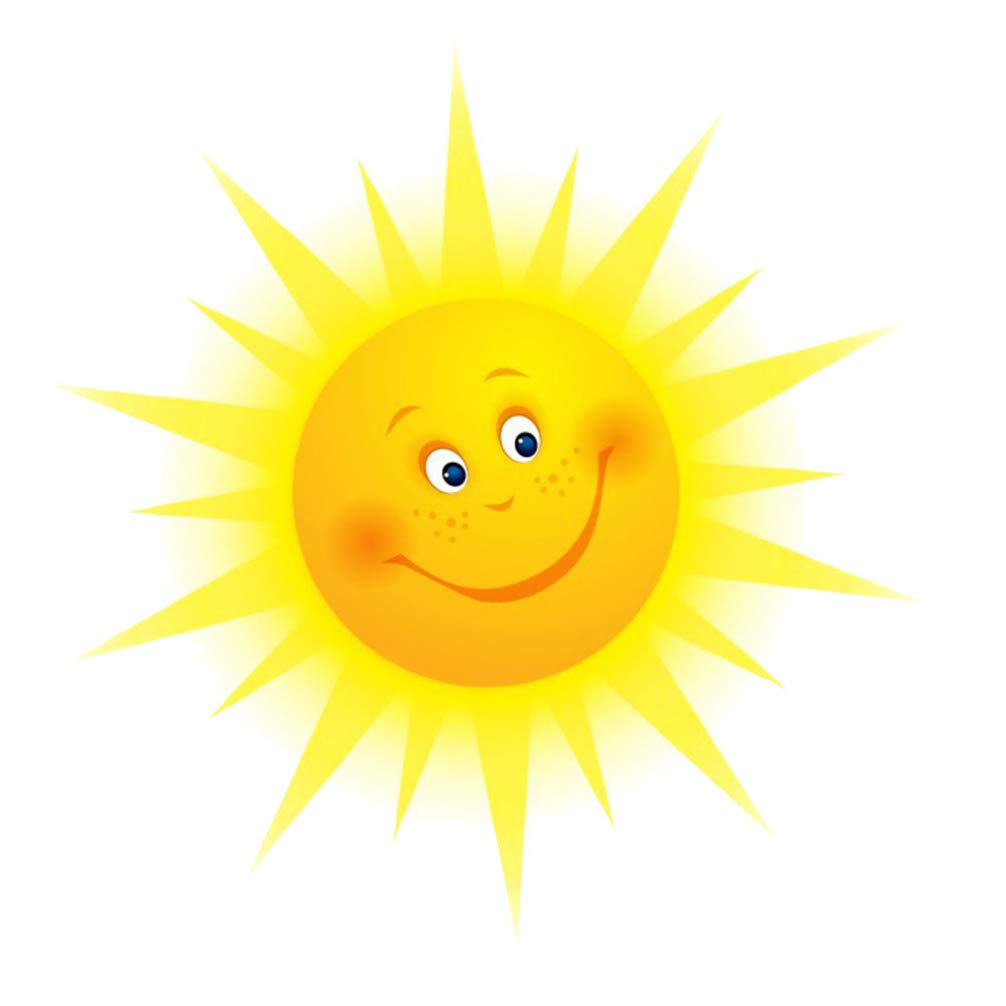 Smiling Sun Wall Sticker Wall Decal Sun Wallpaper for Kindergarten Home Room Wall Decorations