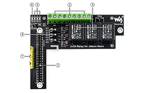Waveshare Quality 3-Ch Relay Expansion Board Designed for Jetson Nano with Optocoupler Isolation