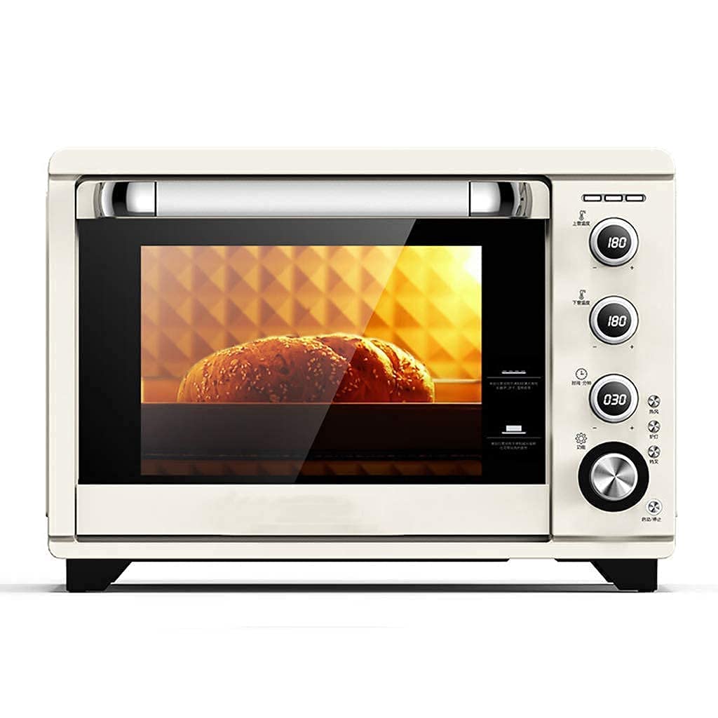 38L Computer-Type Mini Oven 8 Cooking Functions Adjustable Temperature 28-230 ℃ and 120-minute Timer Household Baking Multifunctional Hot Air Stove Light Rotary Fork Oven 1800W Commodity Cod