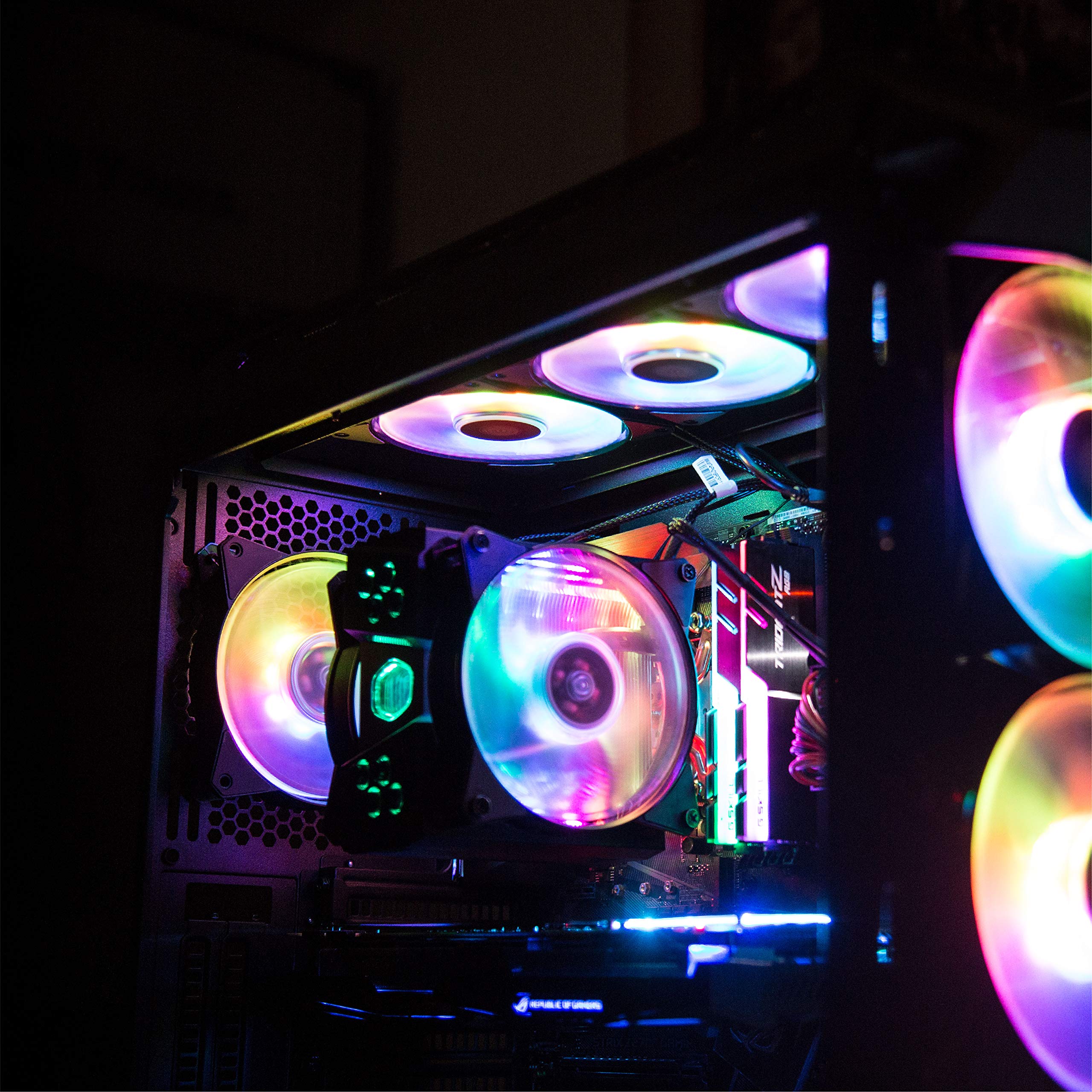 Cooler Master 3IN1 MasterFan MF120R ARGB 120mm Addressable RGB Fan - Riffle Bearing, Hybrid Air Balance Fan Blade Design, and Jam Sensor Protection