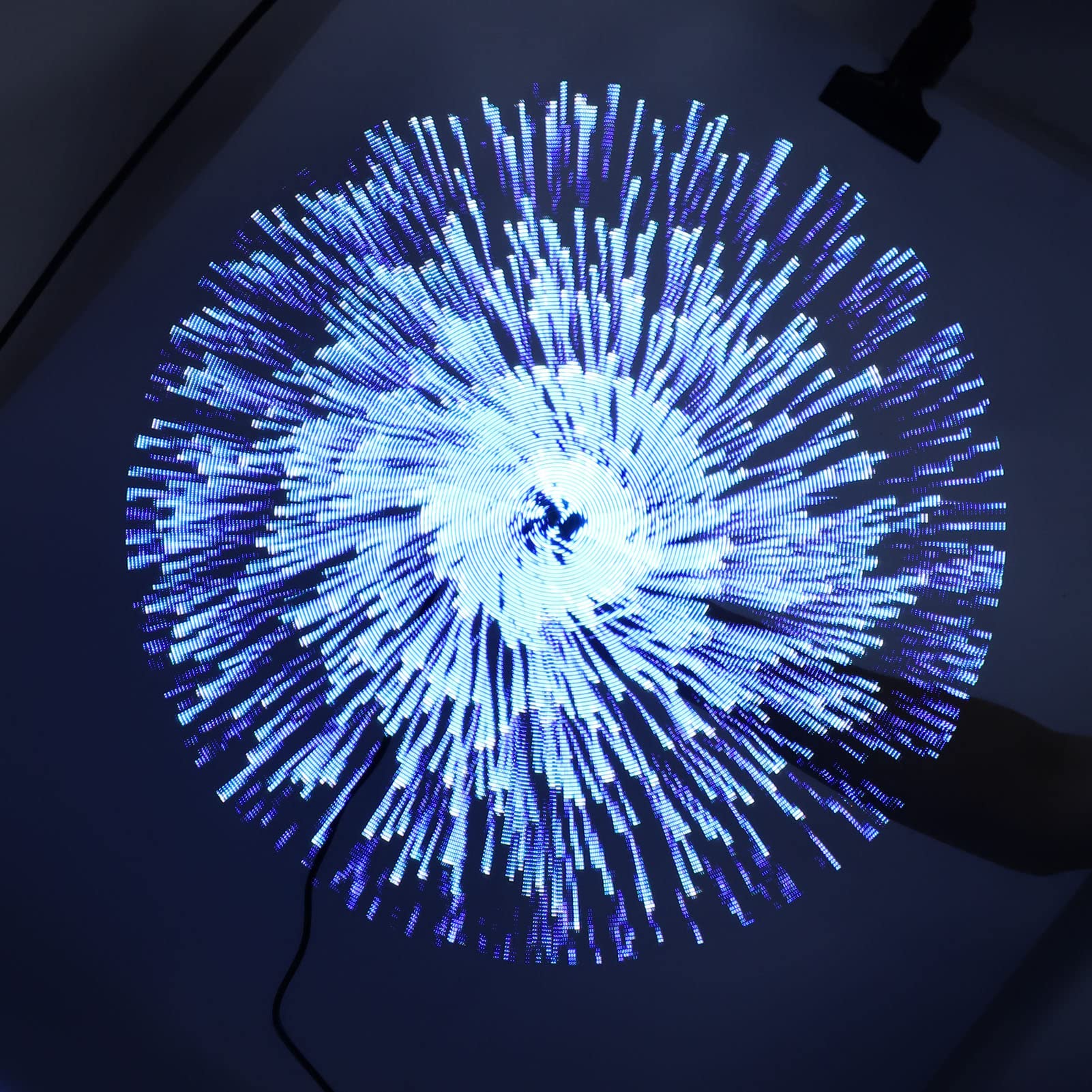 3D Holographic Advertising Machine, Floating Effects 224 LED Light Beads 100-240V Professional 2 Blades 16.5in Diameter High Resolution 3D Hologram Fan for Bar (US Plug)