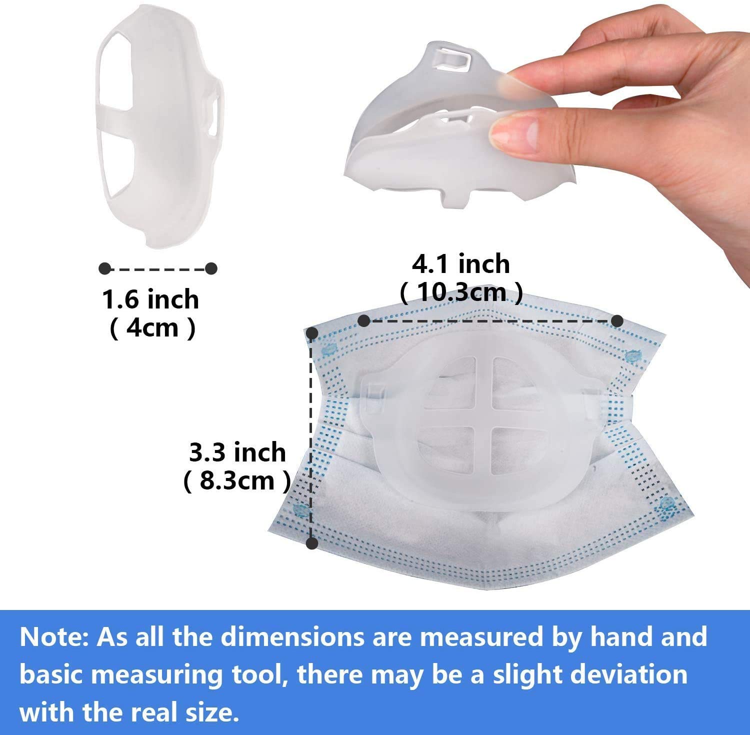 3D Mask Bracket Internal Support Frame,Silicone Reusable Face Shield,Breathe Cup for mask,mask Inserts,Plastic mask Insert(5 Pack)