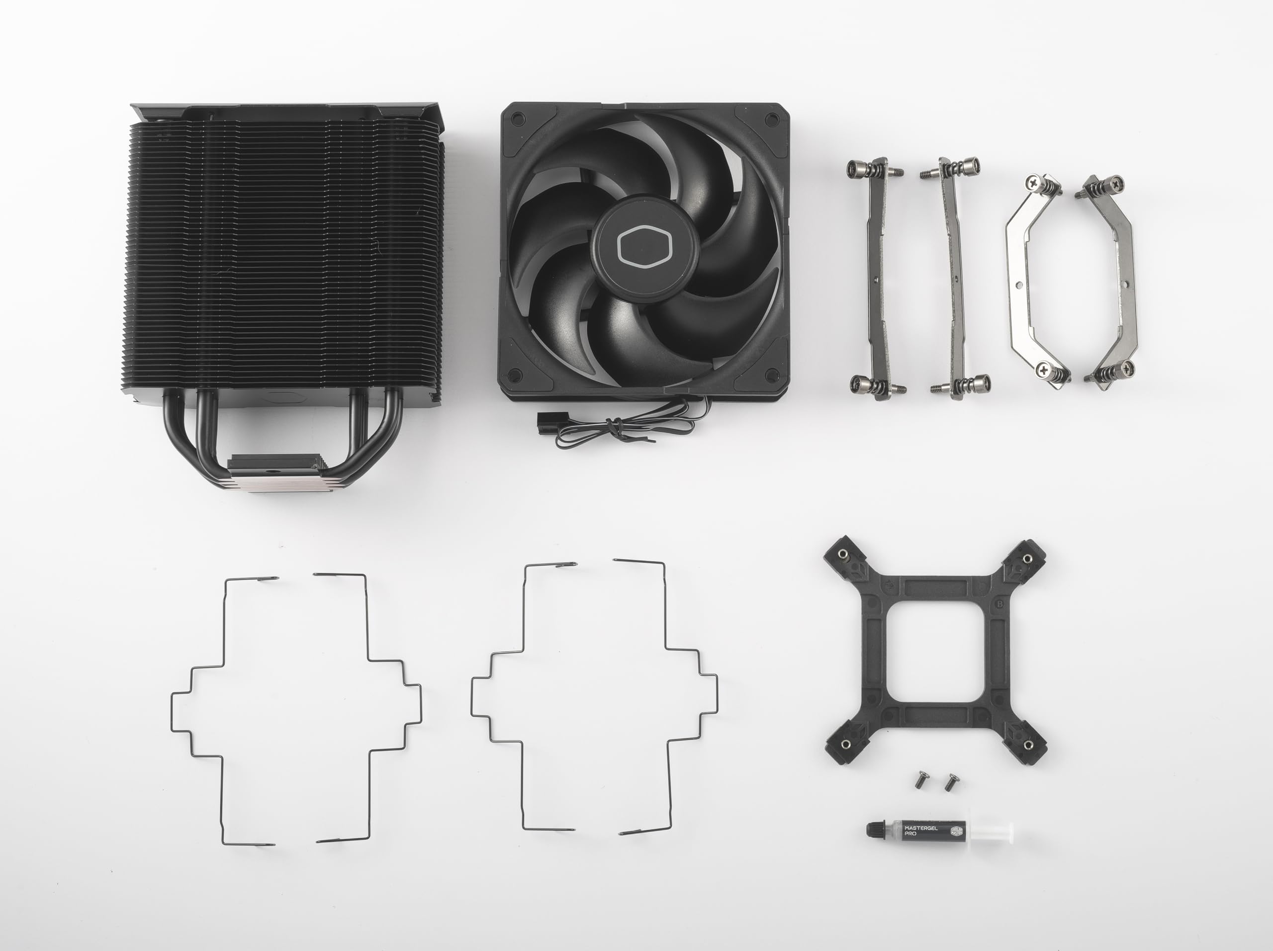 Cooler Master Hyper 212 Black Edition CPU Cooling System - Quiet, Sleek and Precise, 4 Continuous Direct Contact Heat Pipes with Fins, Silencio FP120 Fan