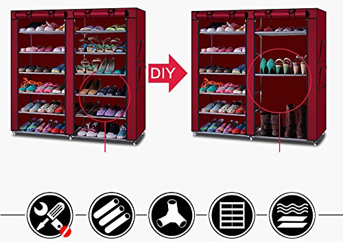 SOONEEDEAR 6 Tier Shoe Rack, Shelf for Shoes, Tall Shoe Organizer, Shoe Cabinet Storage,Sneaker Throne, Mueble para