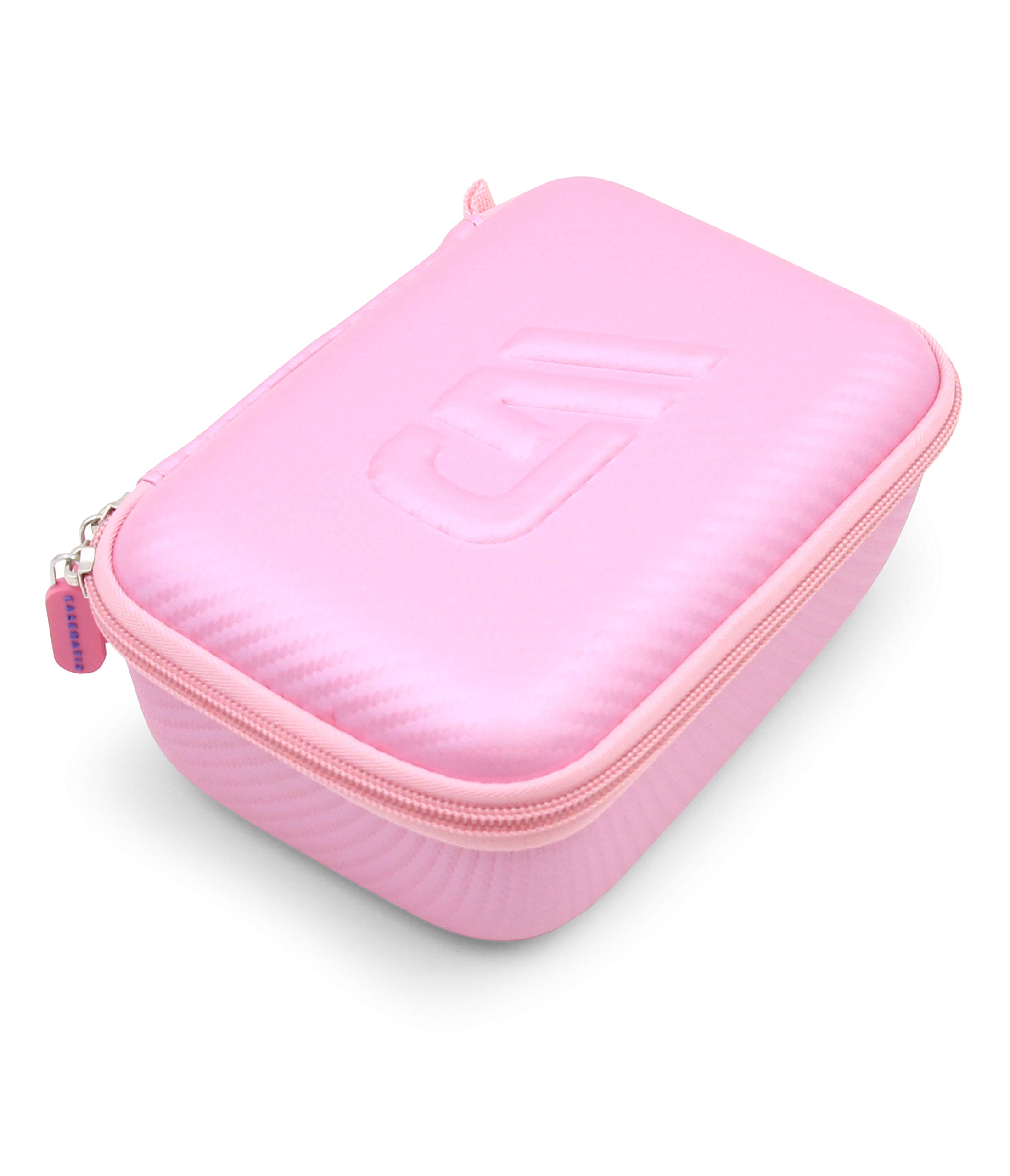 CASEMATIX Camera Travel Case Compatible with PROGRACE, Ourlife, Dragon Touch and More Waterproof Toy Camera Video Recorders - Pink Case for Toy Action Camera and Accessories