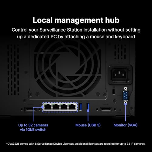 Synology 4 Bay DVA Deep Learning Video Analytics DVA3221 (Diskless)