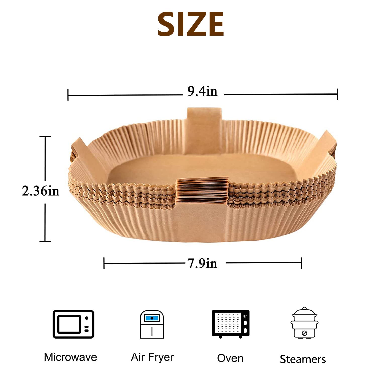 Air Fryer Disposable Paper Liner,100pcs Airfryer Parchment Paper Liners Square Non-stick 8inch Baking Paper for Air Fryer 5-8QT