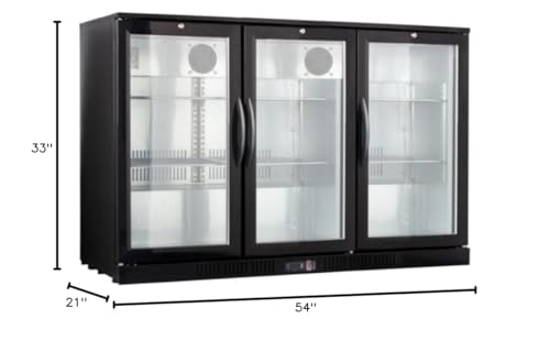 New Procool Residential 3-door Glass Front Back Bar Cooler; Undercounter 33" Height
