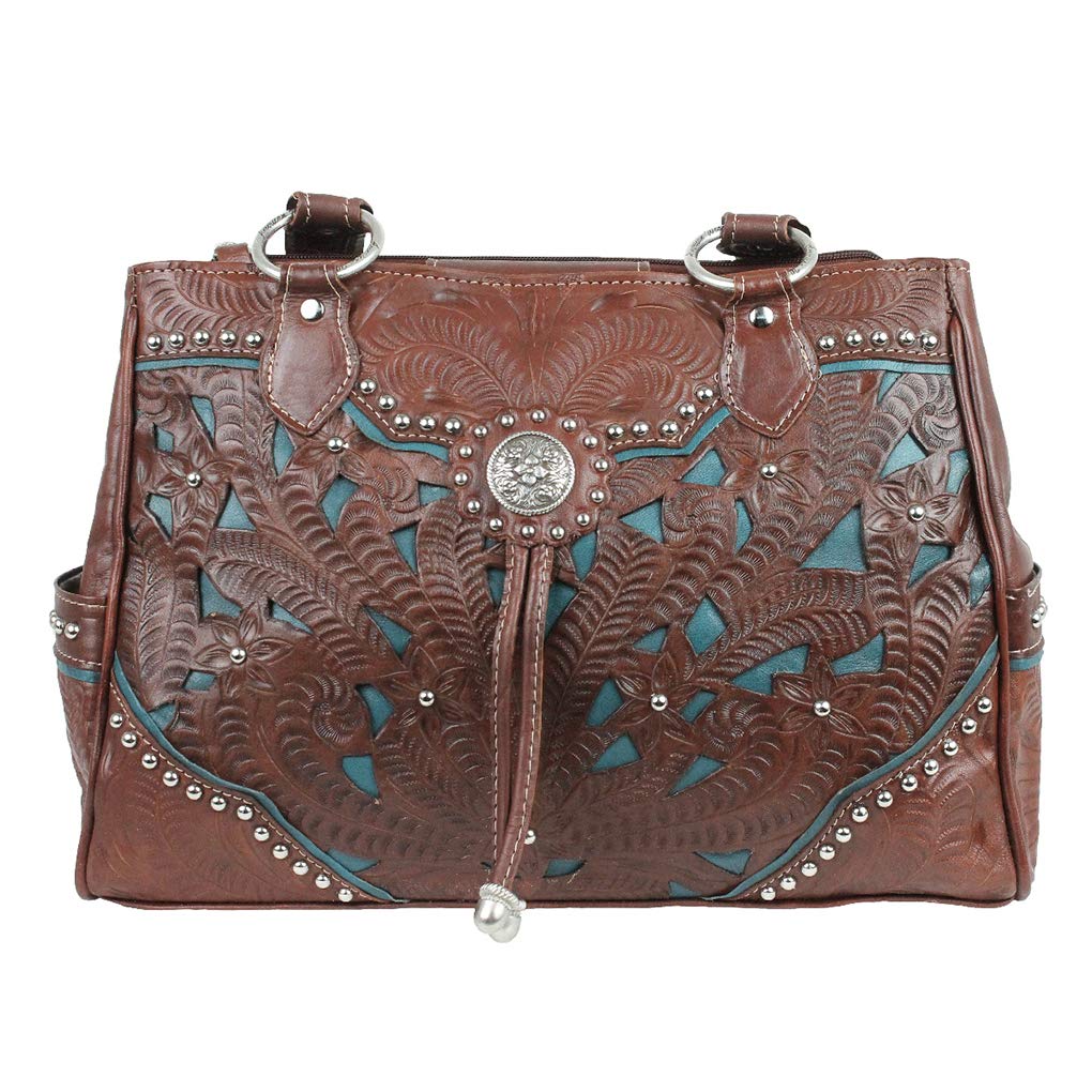 American West Western Handbag Lady Lace Tote Leather LCBT471