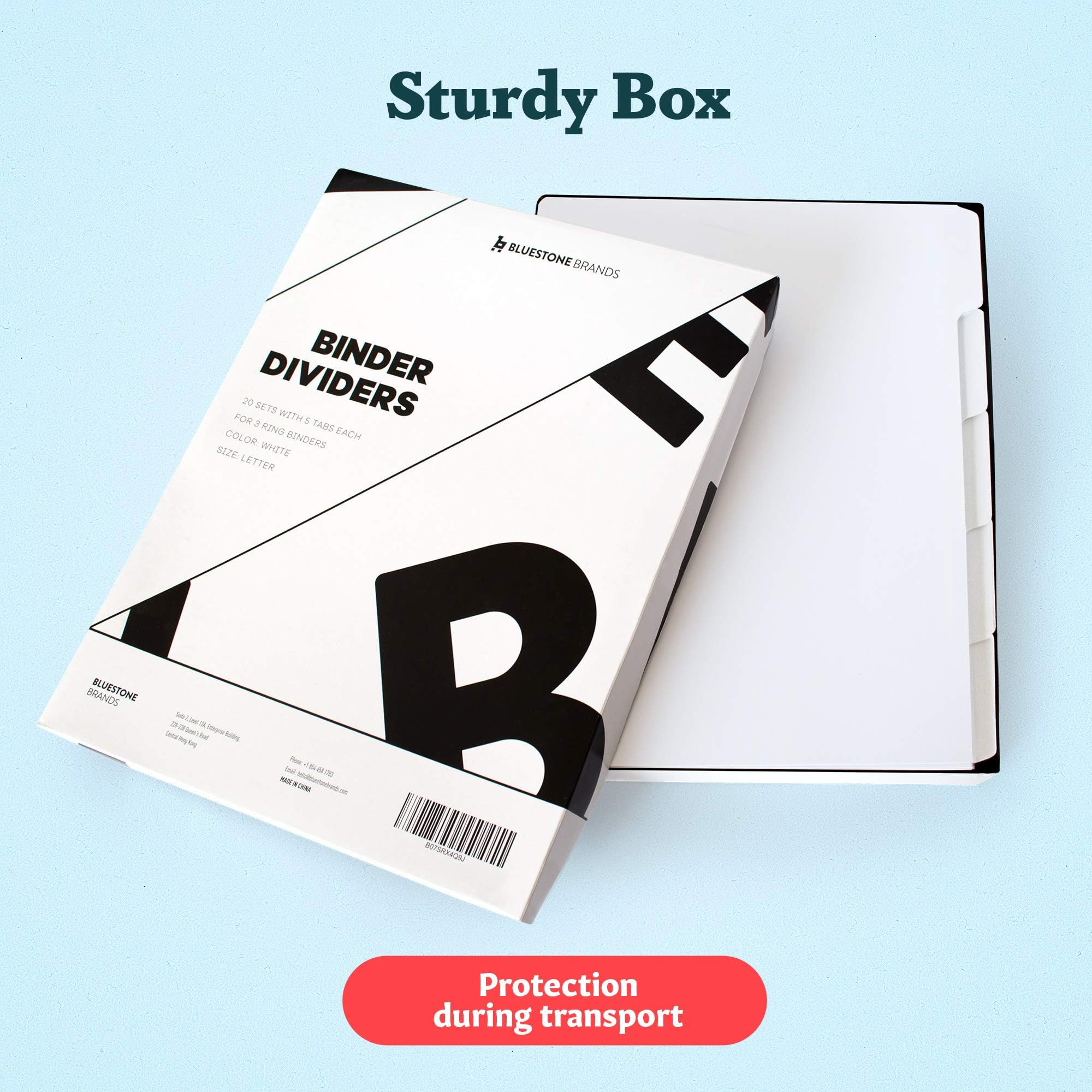 3 Ring Binder Dividers with Tabs - (20 Sets) x 5 Tab Dividers for 3 Ring Binders - White - Binder Dividers with Tabs - Dividers for 3 Ring Binder - Tab Dividers - Binder Tabs // Paper Plan