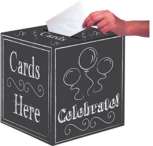 Creative Converting Chalkboard Card Box, 12" x 12", Black