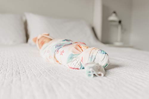 Copper Pearl Large Premium Knit Baby Swaddle Receiving Blanket Floral Bloom