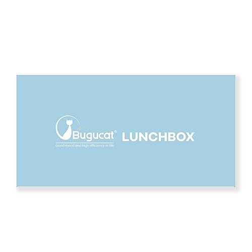 Bugucat Bento Box 54 Oz, Lunch Box with 3 Compartments and Cutlery, Reusable Lunch Containers with Ice Pack, Adults Food Storage Containers for Work Picnic, Dishwasher-safe, BPA-Free