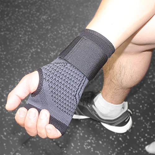 YUNYILAN 2-Pack Carpal Tunnel Wrist Brace, for Carpal Tunnel Syndrome, Wrist Pain/Strain Arthritis, Wrist Brace Men and Women, Adjustable Strap, Wrist Wrap Hand Support Sleeves (Black, Medium)