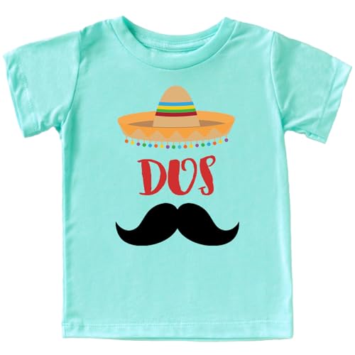 Dos Second Birthay Outfit for Toddler Boys Fiesta Shirt 2nd Bday Mustache T-Shirt Chill Shirt 2T