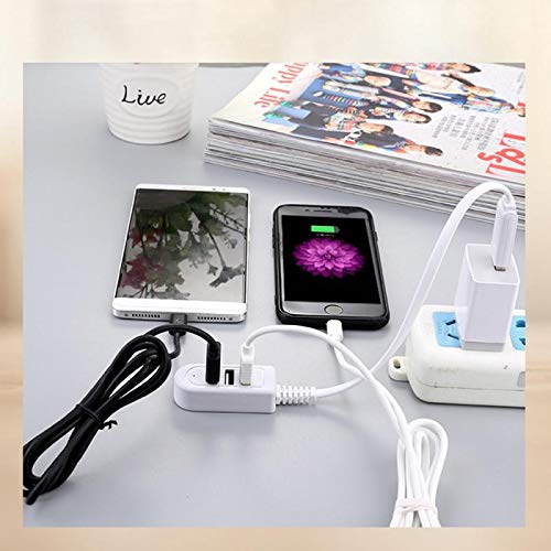 Lysee Data Cables - 3usb Multi-Function 3A Charger Converter spliltter Extension line Expansion Multi-Port HUB hub for Laptop - (Color: White, Cable Length: 30CM)