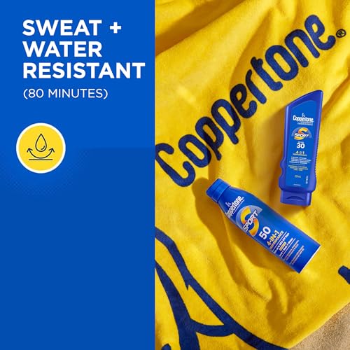 Coppertone SPORT Sunscreen SPF 30 Lotion, Water Resistant Sunscreen, Body Sunscreen Lotion, 7 Fl Oz