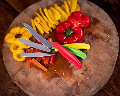 Spyderco Z-Cut Kitchen Knife with 4.4" Pointed Tip CTS BD1N Stainless Steel Blade and Durable Green Polypropylene Handle - PlainEdge - K14PGN