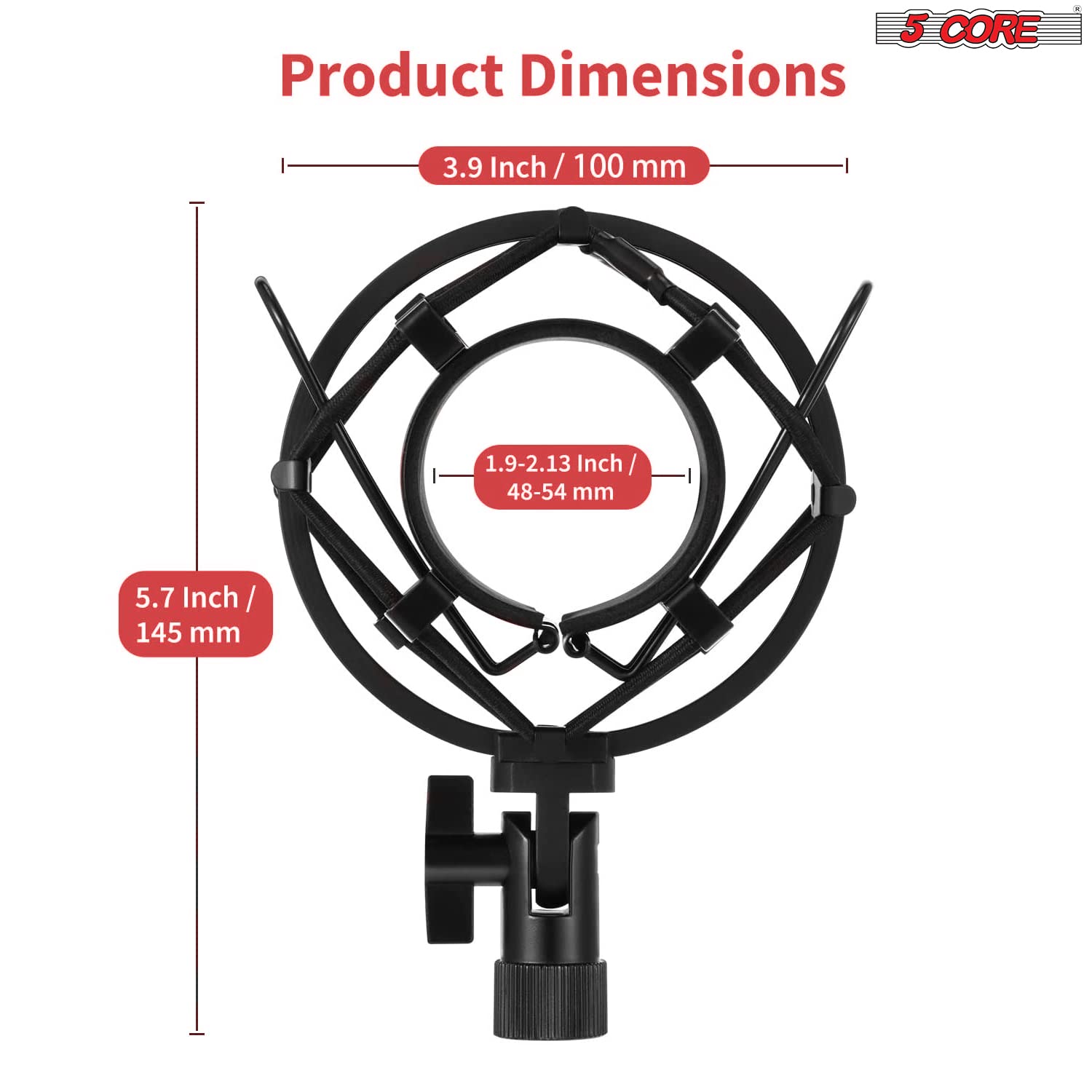 5 Core Mic Arm Adjustable Boom Microphone Stand Desk Mount Heavy Duty Brazo Para Microfono for Condenser Dynamic Mics - MS ARM BLK
