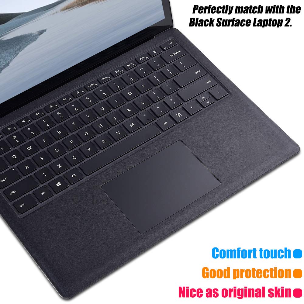 XISICIAO Full size keyboard palm rest cover for Microsoft Surface Laptop / 2 Palm Pads Wrist Rests film protector,Avoid stain for 13.5 Inch Laptop(US Layout) (Black for Laptop 1/2)
