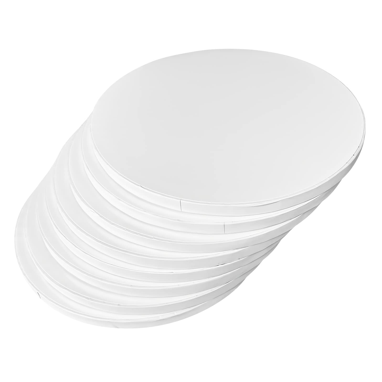 8-Pack 12 inch Cake Drums Cake Round Boards, White Sturdy Greaseproof Foil Cakeboard Drum Large Birthday Display Plate for Cakes,Professional Smooth Circle Base,1/2 Inch Thic