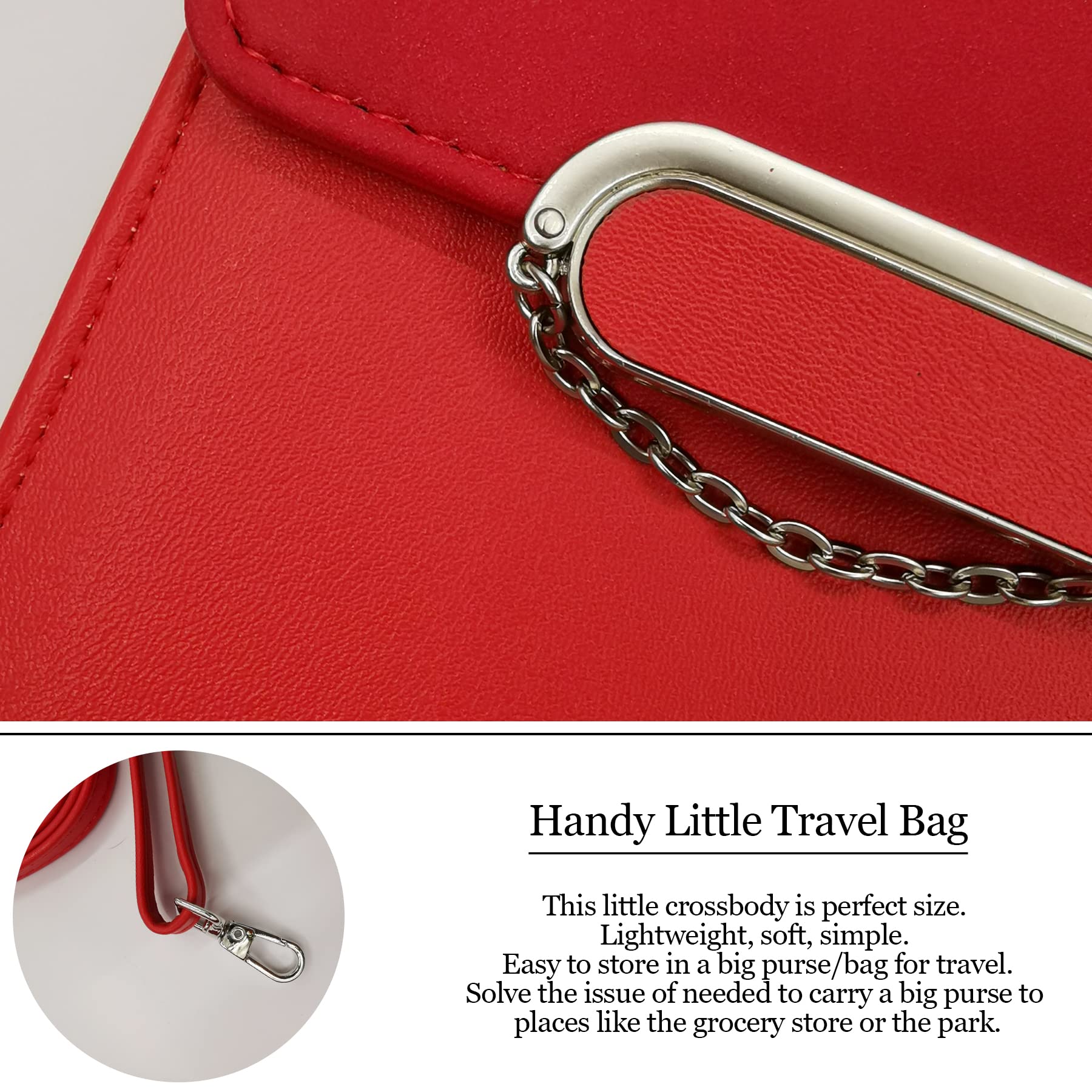 Aovtero Small Cell Phone Crossbody Purse for Women Mini Shoulder Handbag Wallet with Credit Card Slots (Red)