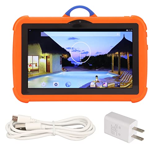 7 Inch Tablet, 1GB RAM 8GB ROM IPS HD Screen Kids Tablet with Stand for Travel (US Plug)