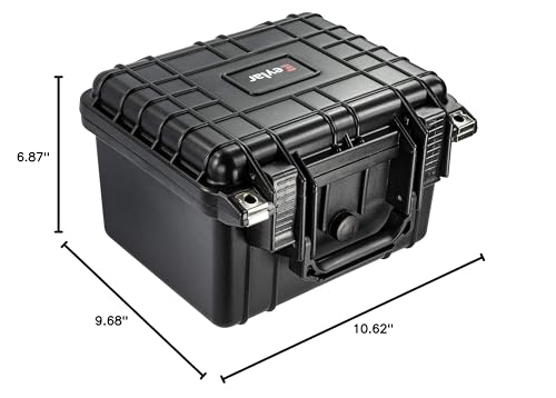 Eylar Small 10.62" Deep Gear, Equipment, Hard Camera Case Waterproof with Foam (Black) TSA Standards