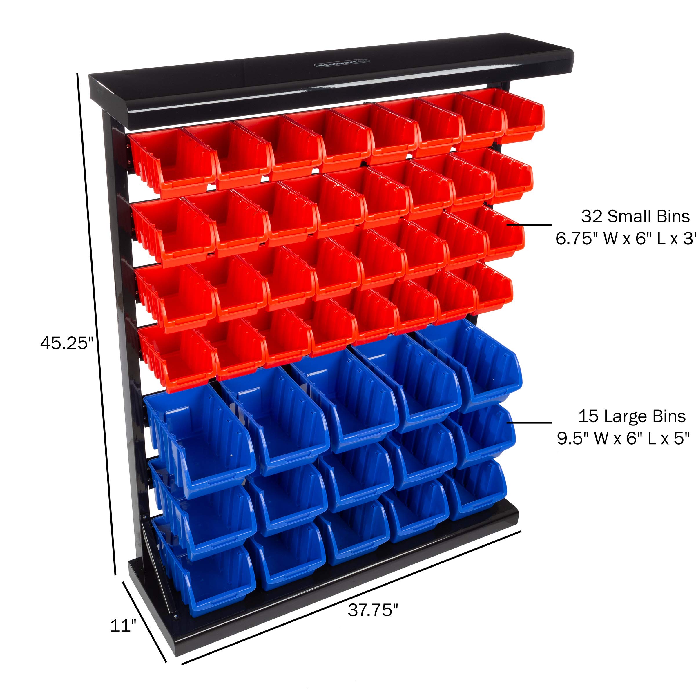 Stalwart 75-ST6079 orage Rack Organizer- Wall Mountable Container with Removeable Drawers for Tools, Hardware, Crafts, Office Supplies and More by Stalwart