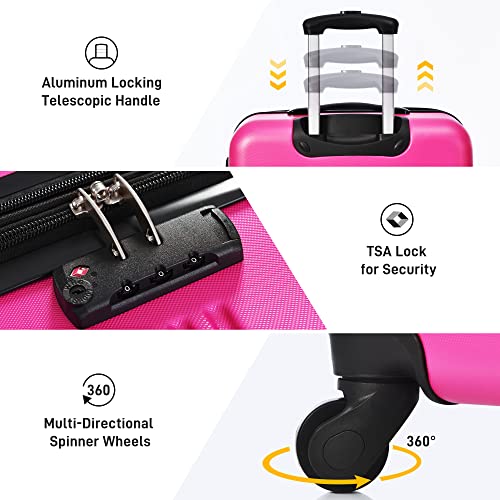 Merax Luggage sets of 3 Piece Carry on Luggage Airline Approved,Hard Case Luggage Expandable Checked Luggage Suitcase Set with Wheels