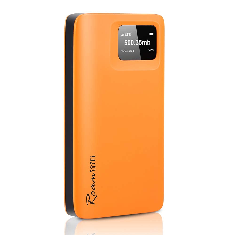 RoamWiFi 4G LTE WiFi Mobile Hotspot Router, Worldwide Portable High Speed Hotspot with US 100GB & Global 1GB Data 90Day,Connects Up to 10 Devices Pocket Hotspot for Travel in 170+ Countries